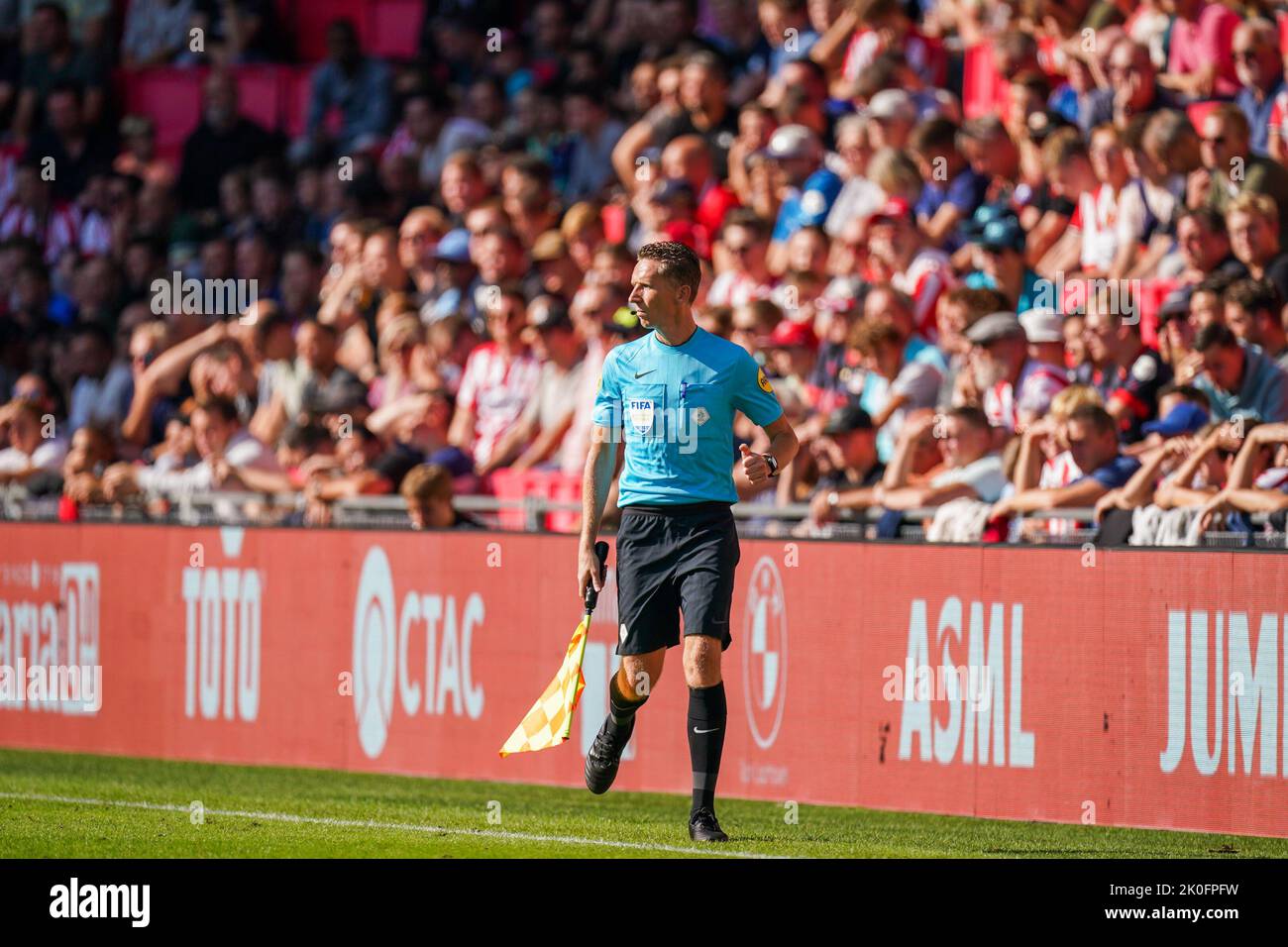 EINDHOVEN, NETHERLANDS - SEPTEMBER 11: Assistant referee Johan Balder ...