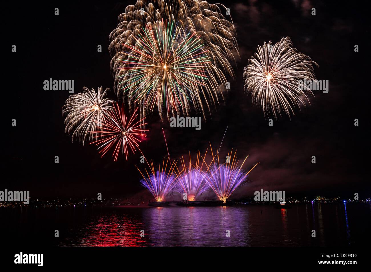 Celebration of light fireworks at the English Bay in Vancouver, Canada ...