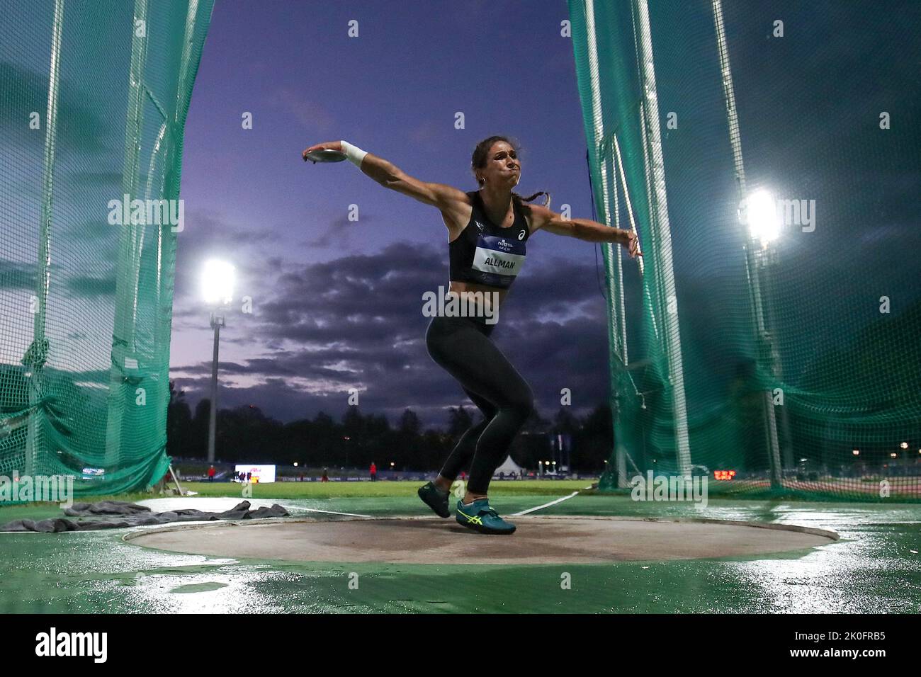 ZAGREB, CROATIA - SEPTEMBER 11: Valarie Allman of USA competes in Woman ...