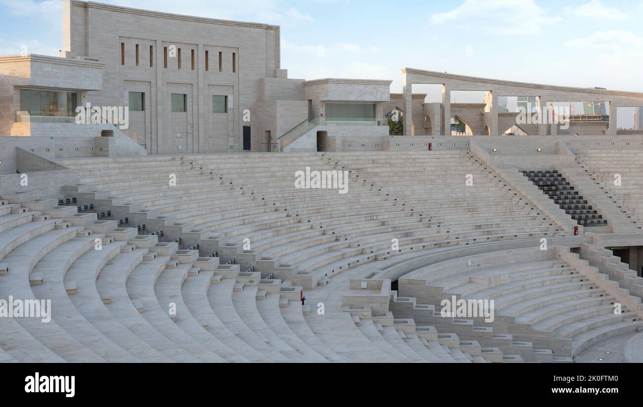 Doha, Qatar- August 05,2022: amphitheatre at Katara cultural village ...