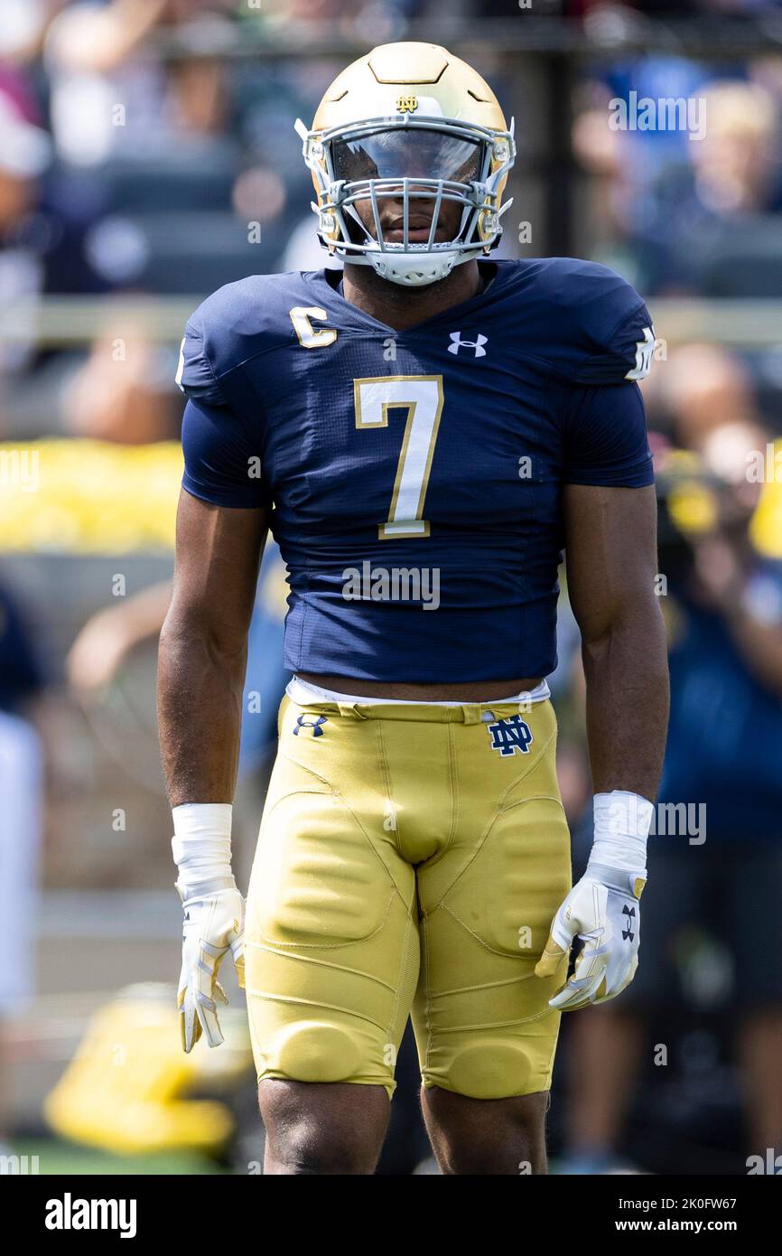 South Bend, Indiana, USA. 10th Sep, 2022. Notre Dame defensive lineman ...
