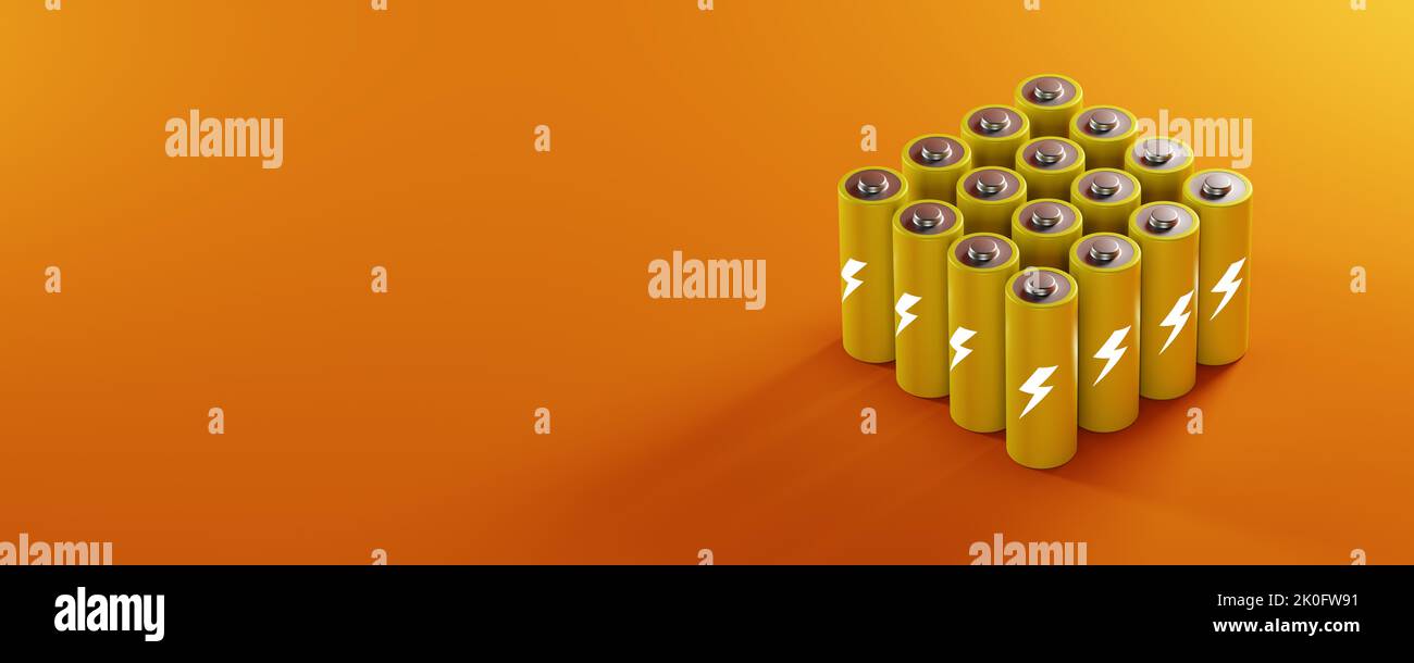 Infinite batteries, clean and sustainable energy concepts, 3d rendering ...