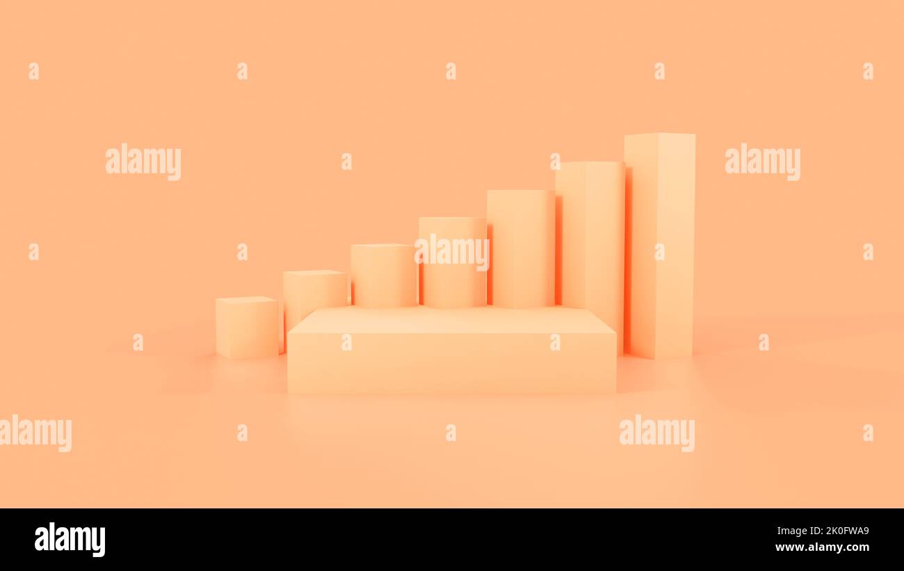 Podium scene. Minimal geometric empty stage. Ascending bars composition ...