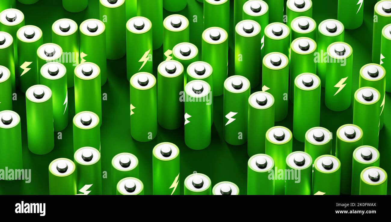 Infinite batteries, clean and sustainable energy concepts, 3d rendering ...