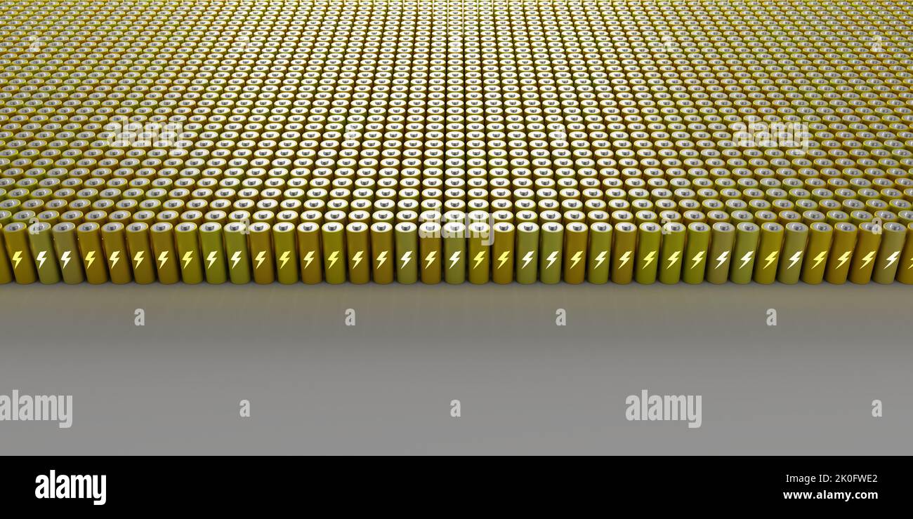 Infinite batteries, clean and sustainable energy concepts, 3d rendering ...
