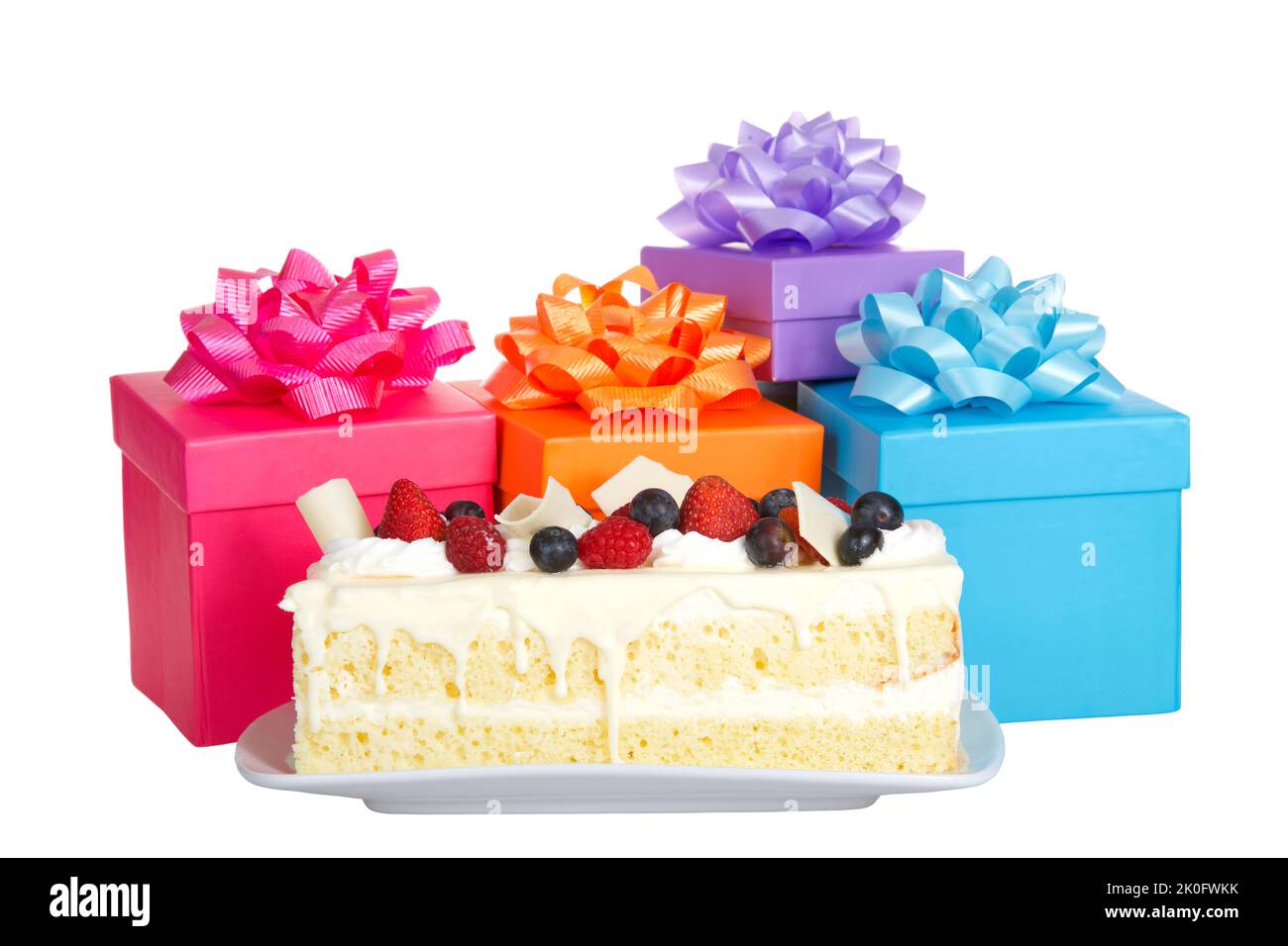 Layered chocolate cake topped strawberries Cut Out Stock Images ...