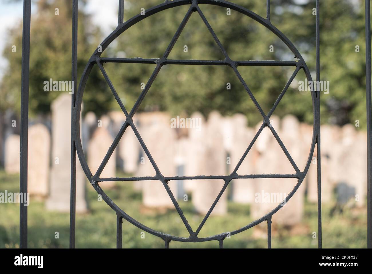 Bardejov, Slovakia. Jewish Star of David detail. Situated in front of ...
