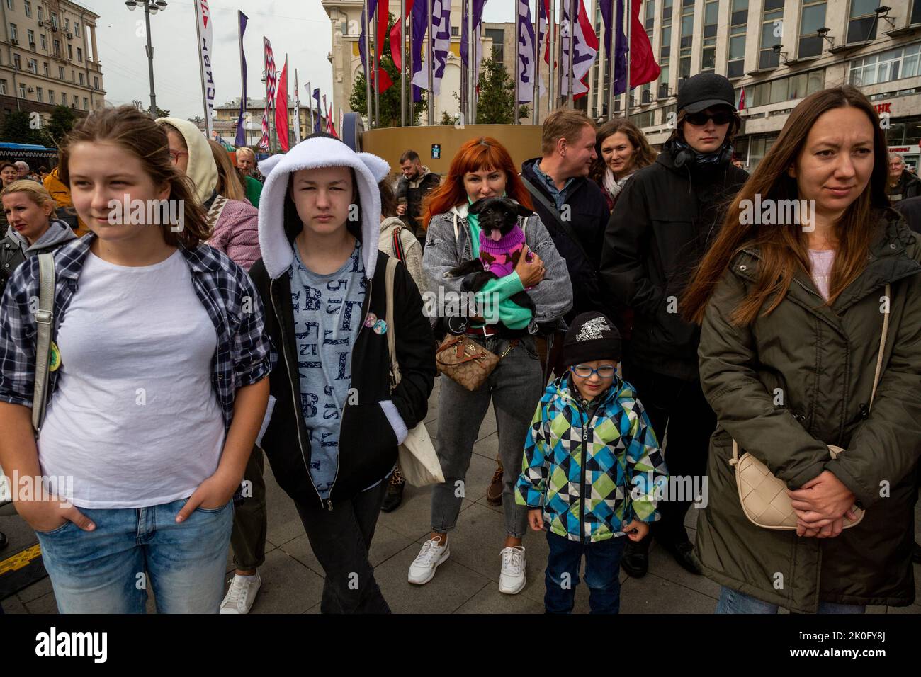Moscow, Russia. 11th of September, 2022. People are seen during ...