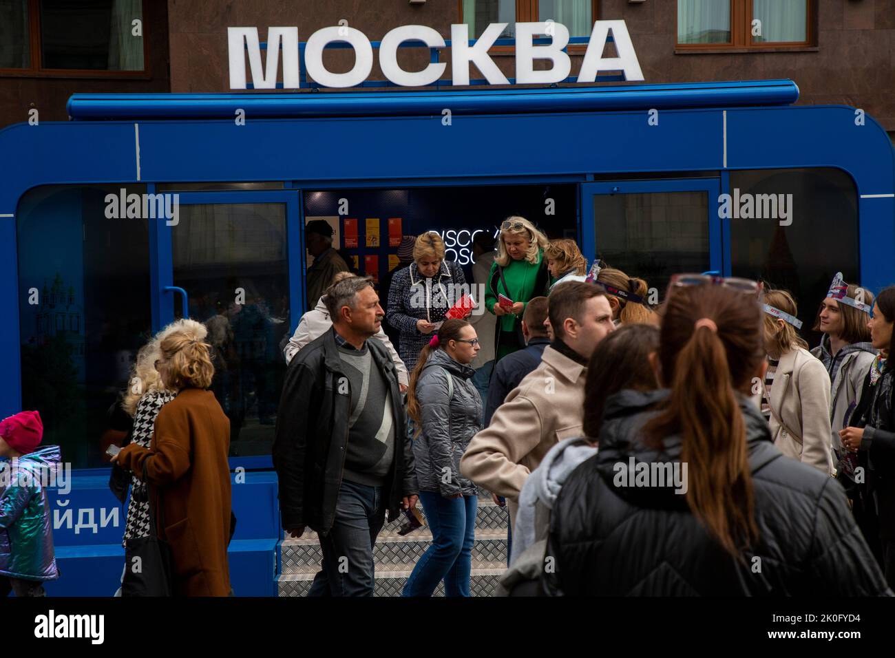 Moscow, Russia. 11th of September, 2022. People are seen during ...