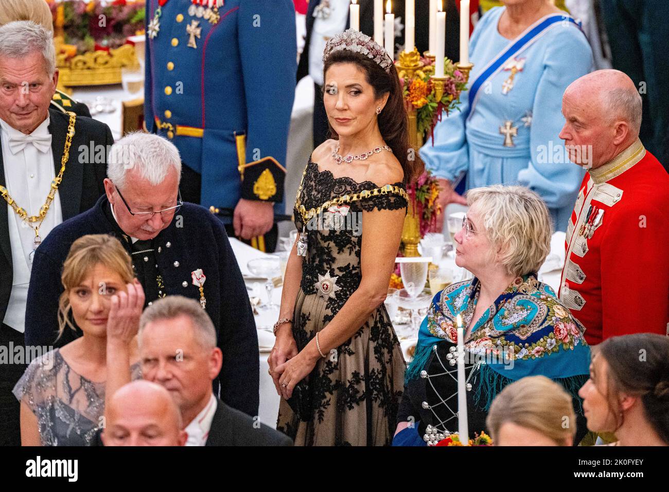Crown Princess Mary of Denmark attending a Gala dinner at ...