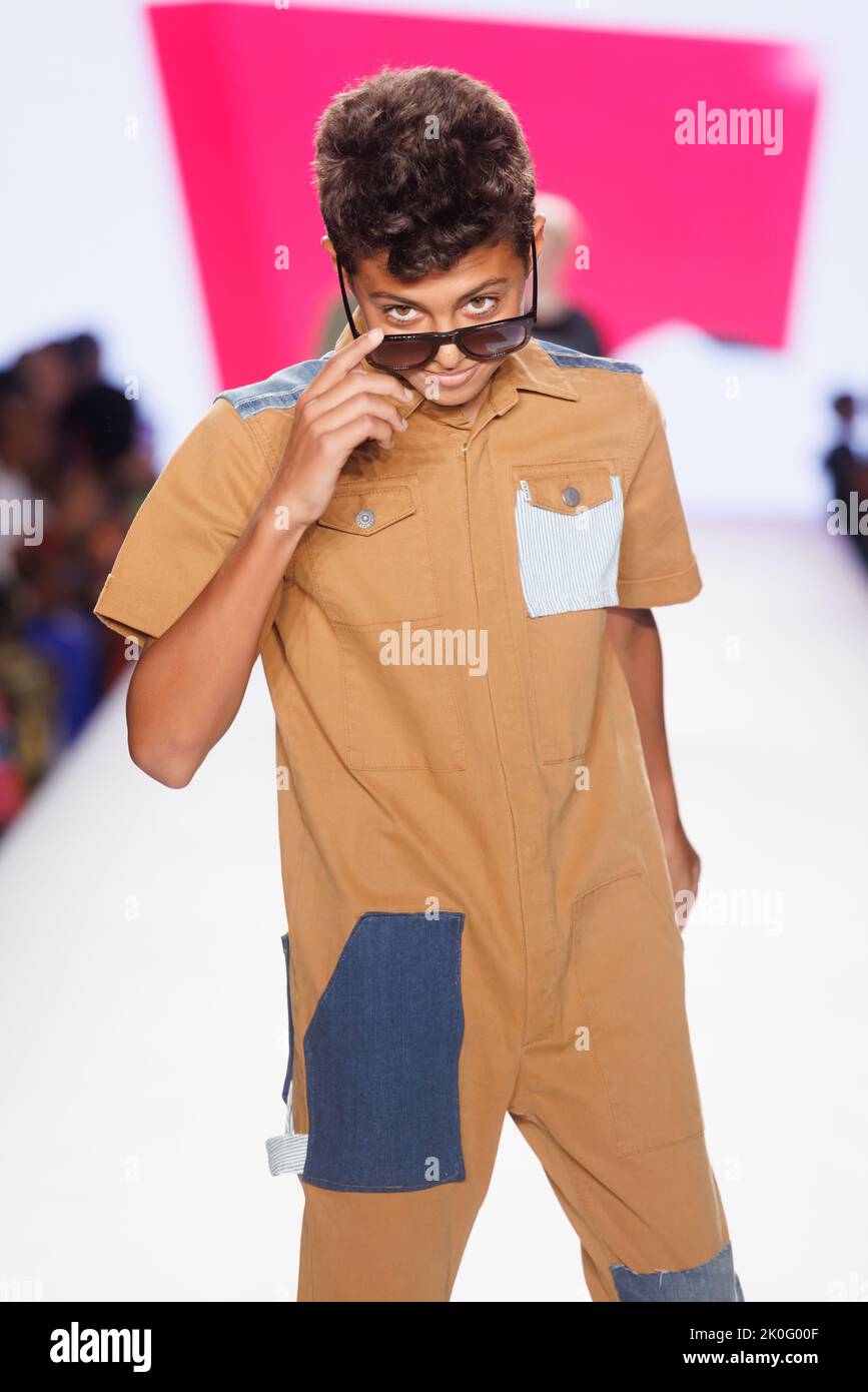 New York City - Child model walks runway wearing Levi for Rookie, USA ...