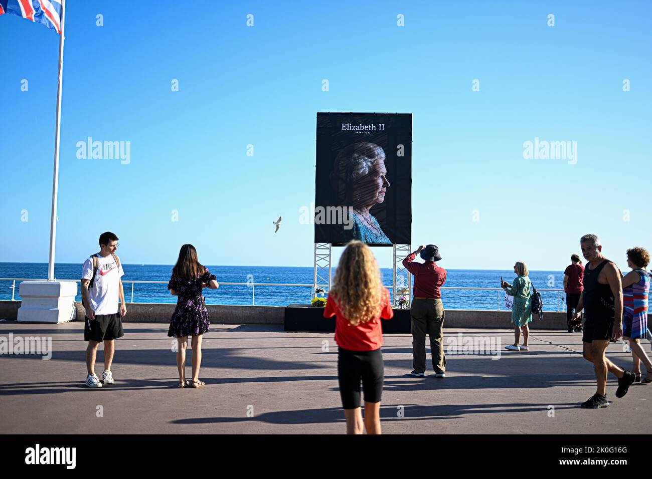 Nice, France. 11th Sep, 2022. Tribute to Queen Elizabeth II at the ...
