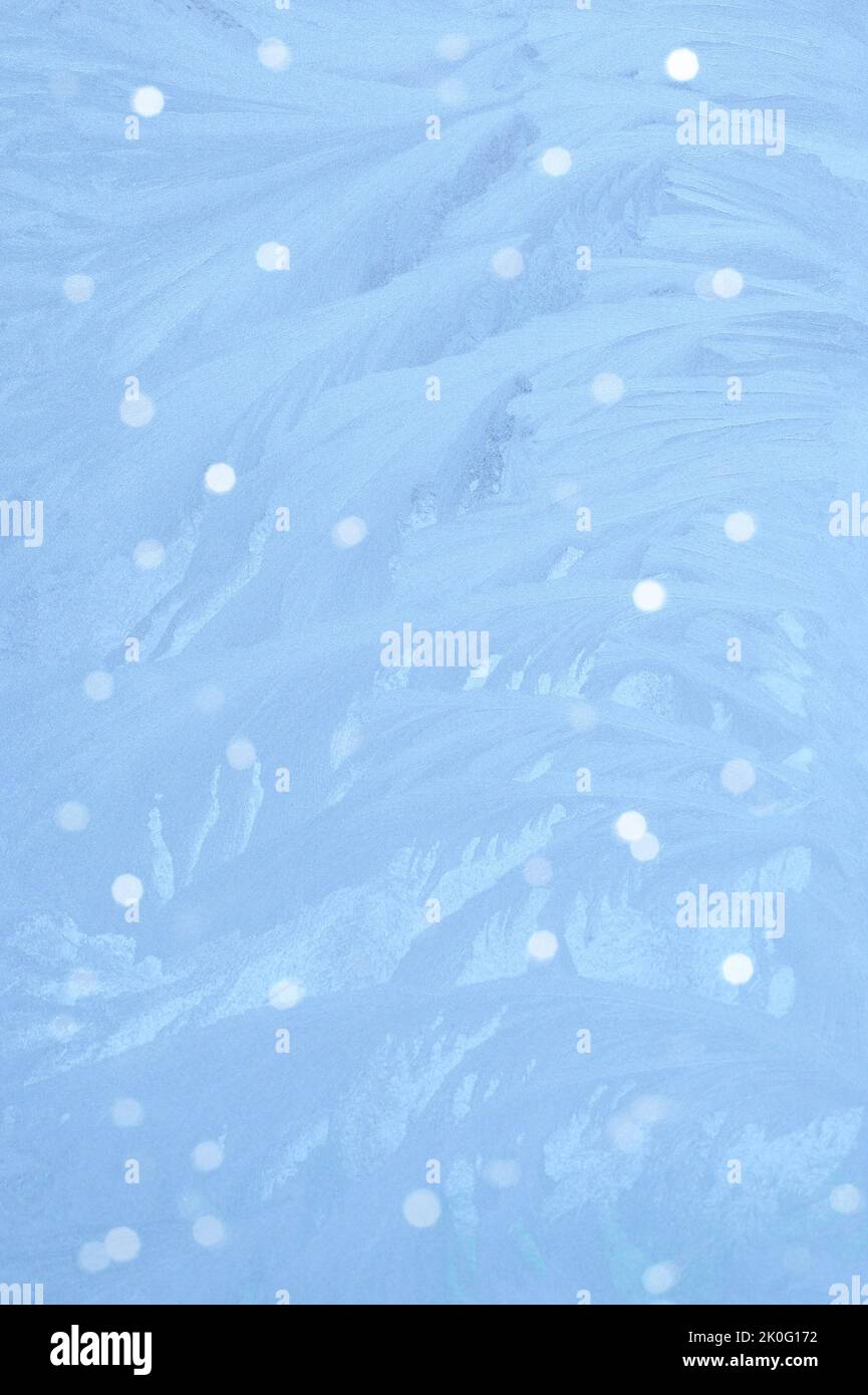 blue winter ice ornament on the glass Stock Photo - Alamy