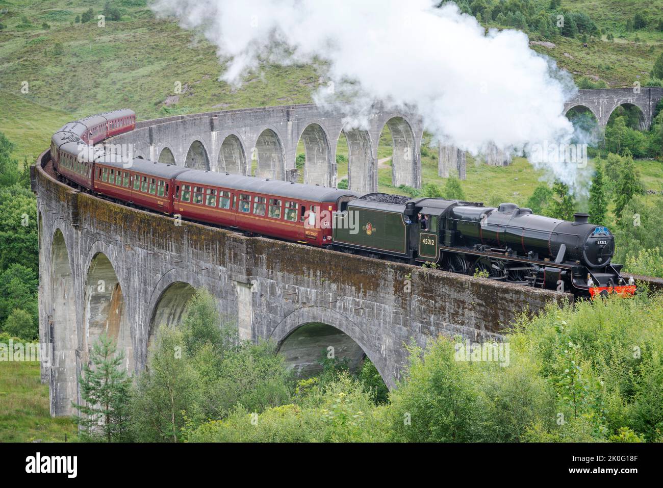 Glenfinnan,Inverness-shire,Scottish Highlands-July 21 2022:The train ...