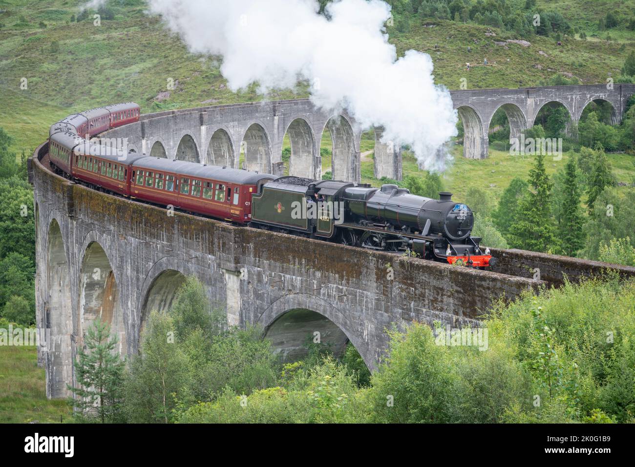 Glenfinnan,Inverness-shire,Scottish Highlands-July 21 2022:The train ...