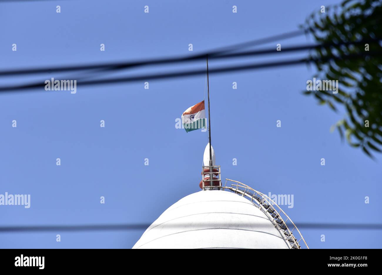Guwahati, Guwahati, India. 11th Sep, 2022. National flag flies at half ...