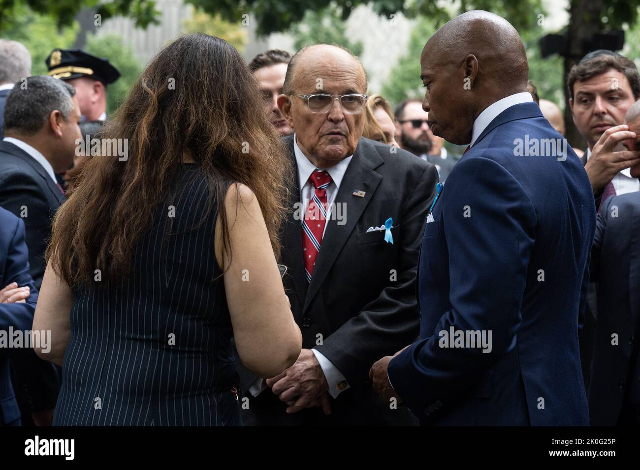 Maria Ryan , former NYC Mayor Rudy Giuliani, and NYC Mayor Eric Adams ...