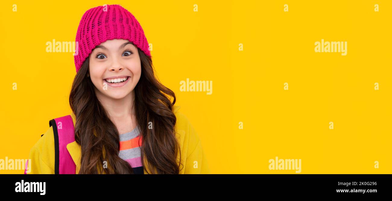 Happy teenager, positive and smiling emotions of teen girl. Children ...