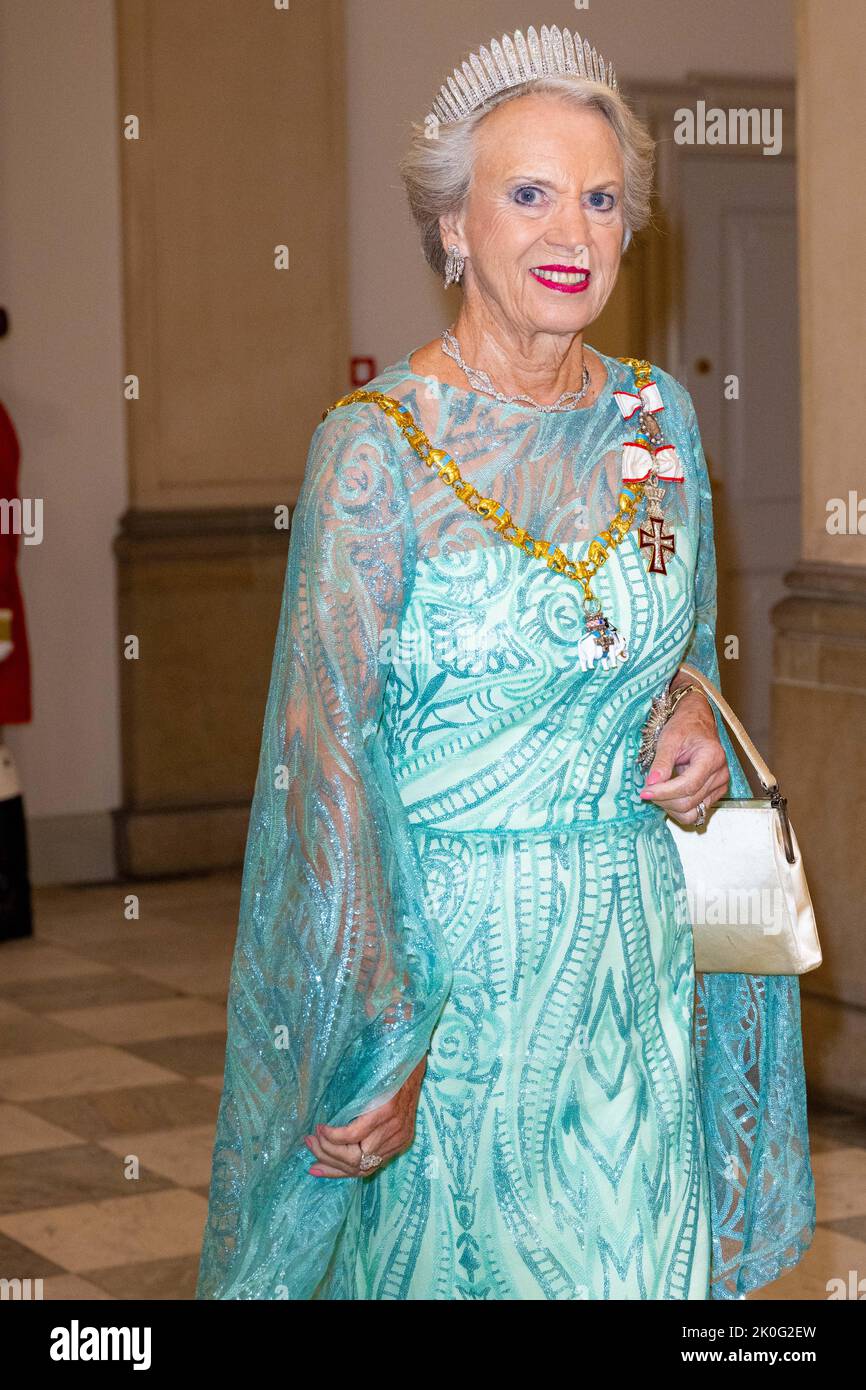 Princess Benedikte of Denmark attending a Gala dinner at Christiansborg ...
