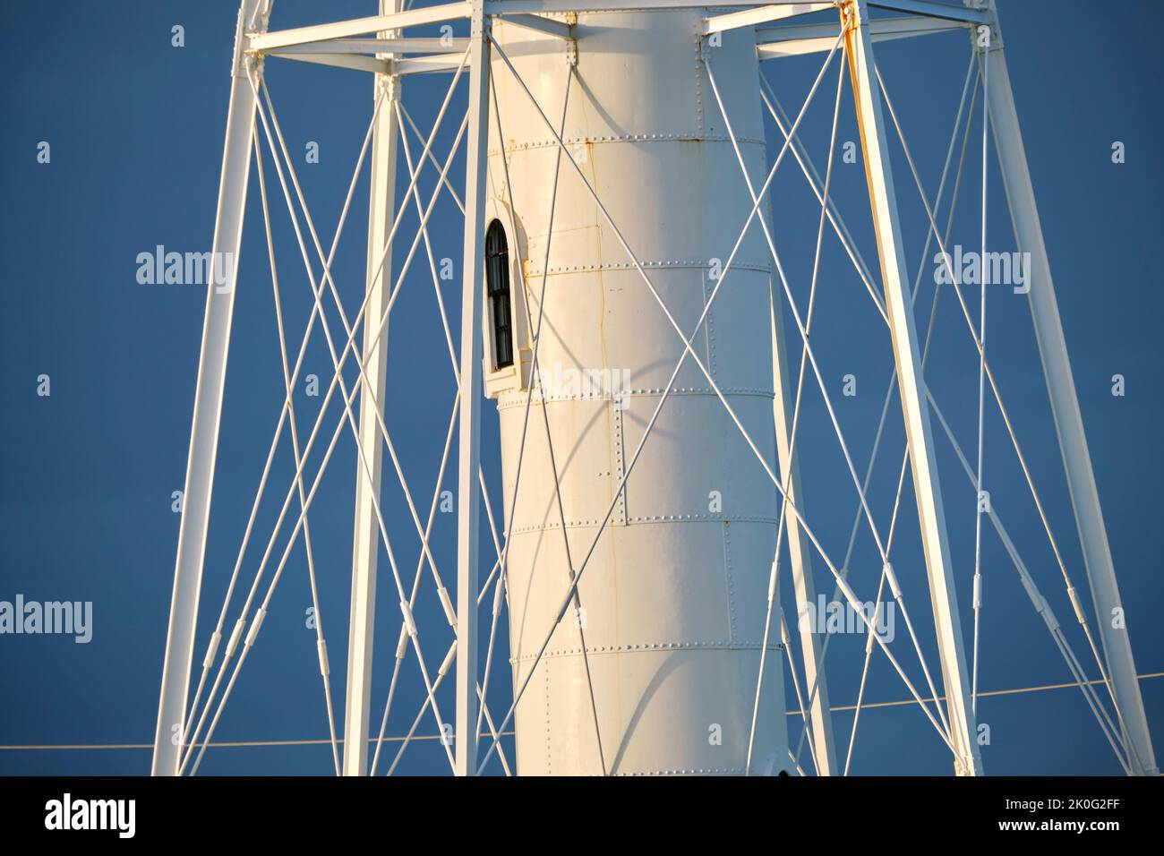 Metal frame structure of high industrial tower enforced with steel bars ...