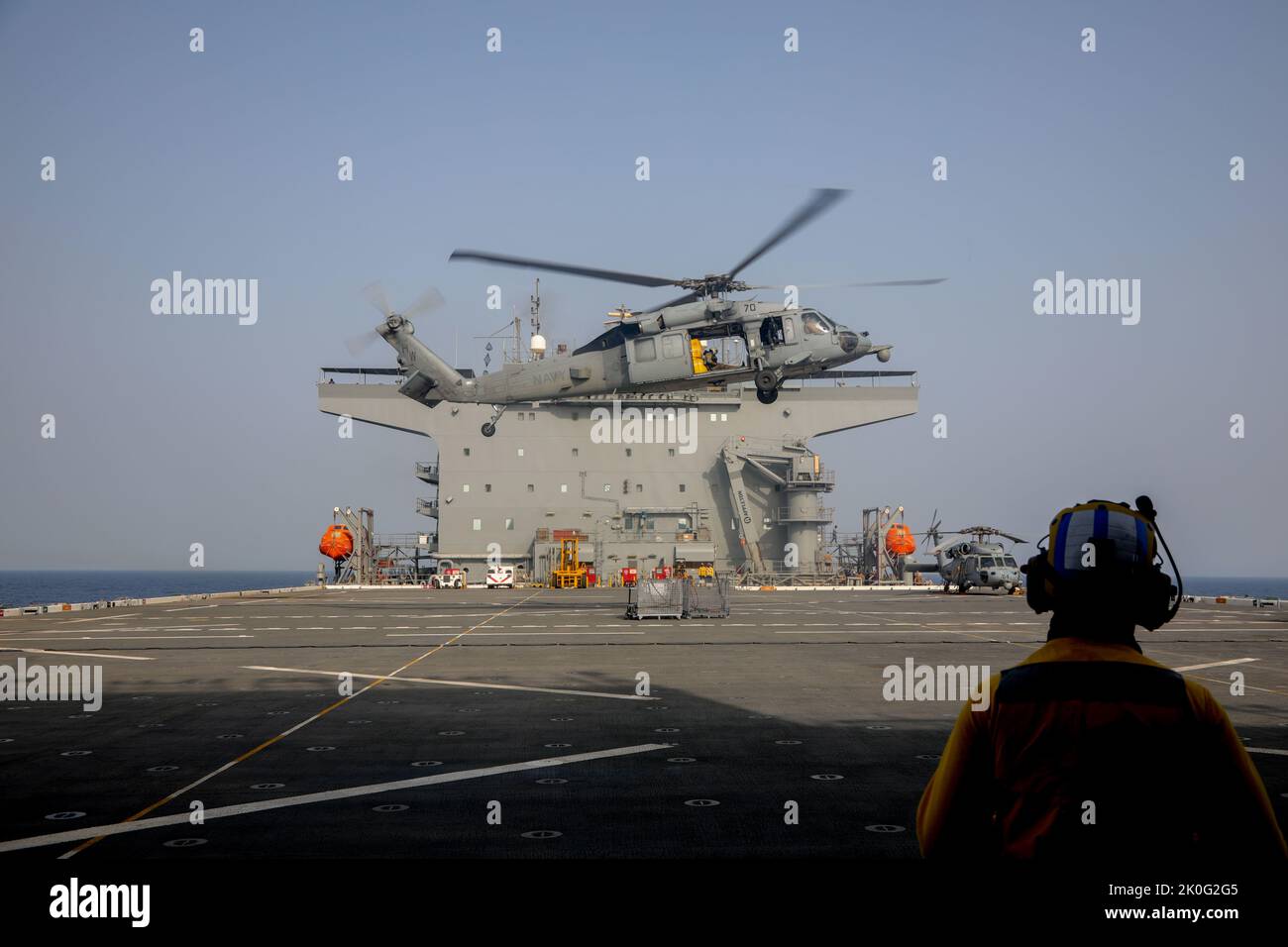 220814-A-EQ028-1017 RED SEA (Aug. 14, 2022) Sailors assigned to the ...