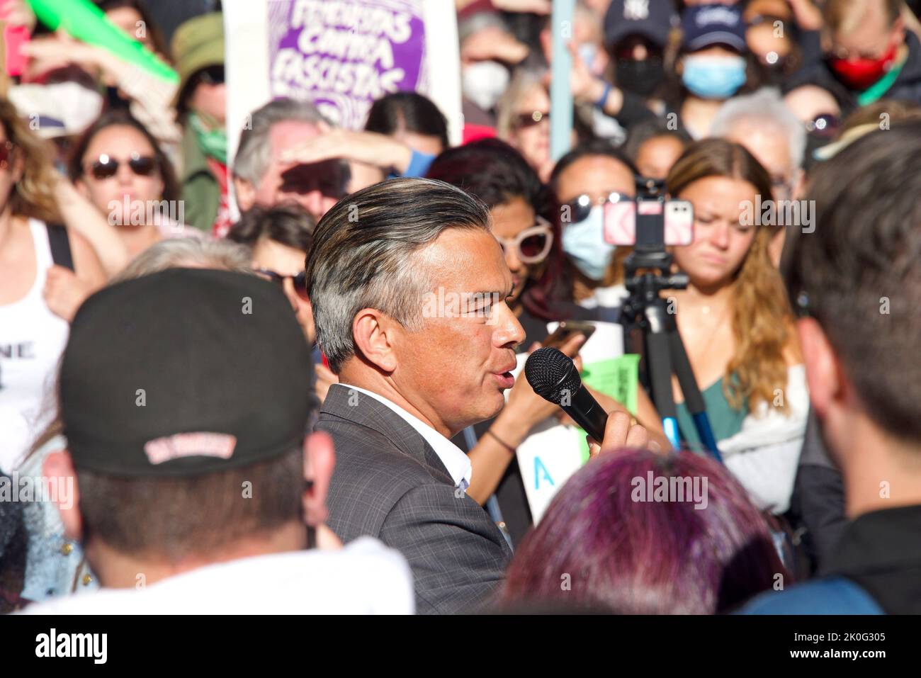 San Francisco, CA - May 3, 2022: CA Attorney General Rob Bonta speaking ...
