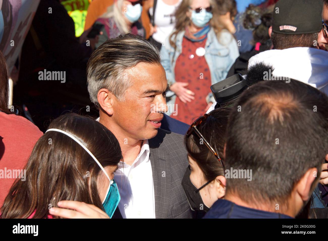 San Francisco, CA - May 3, 2022: CA Attorney General Rob Bonta speaking ...