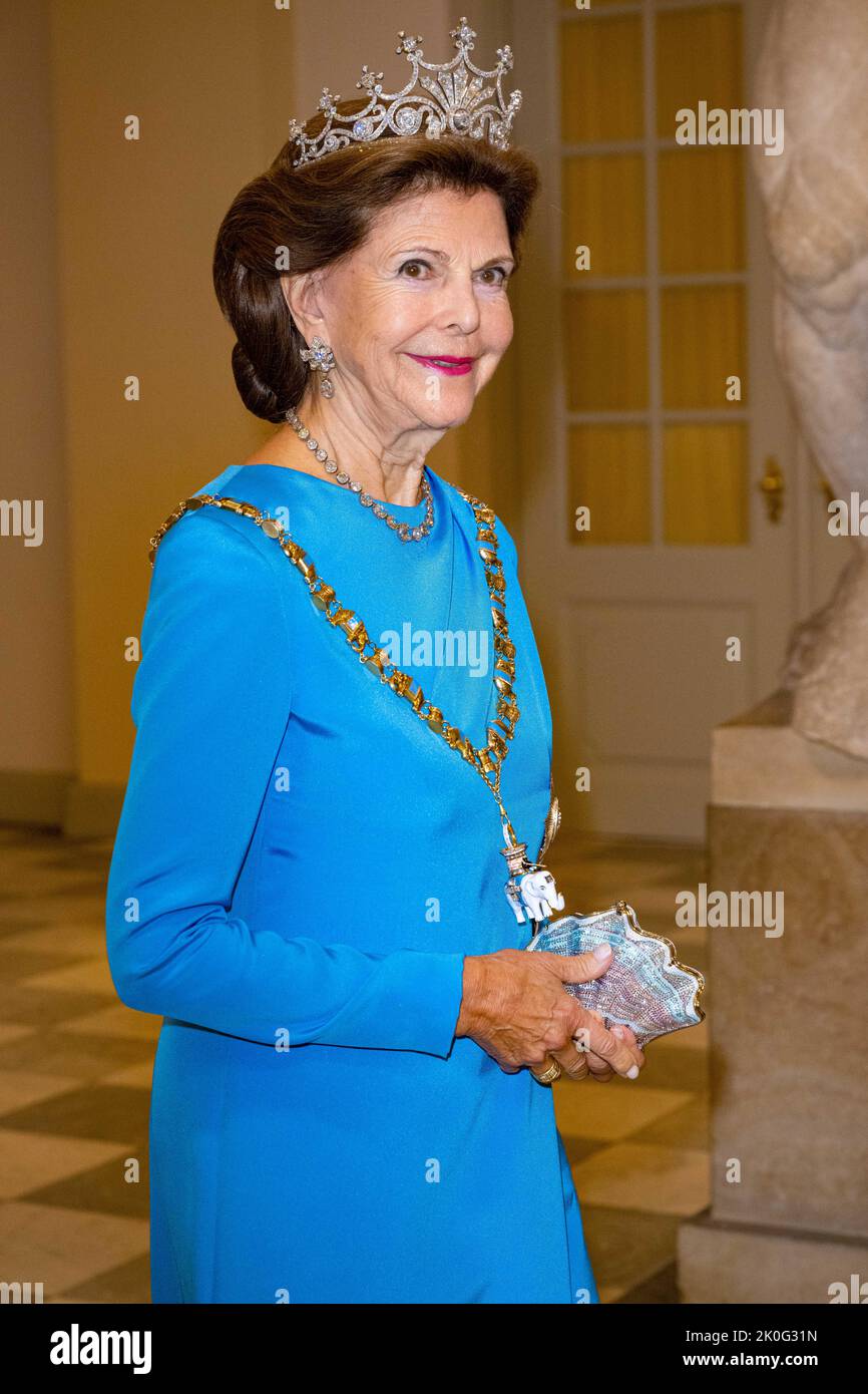 Queen Silvia of Sweden attending a Gala dinner at Christiansborg Palace for the Queen her 50th ...