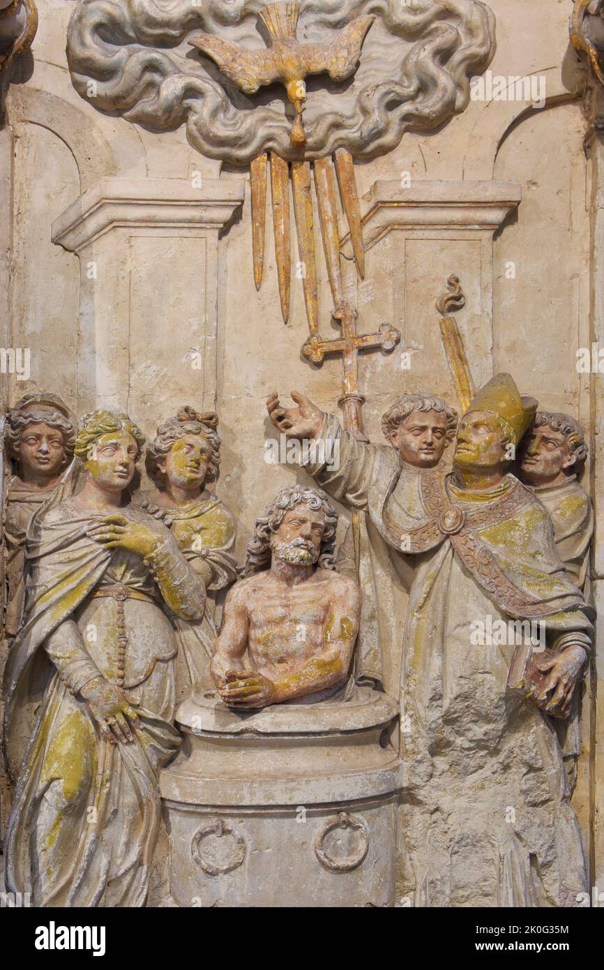 The baptism of Clovis I, King of the Franks on Christmas Day 508 by ...