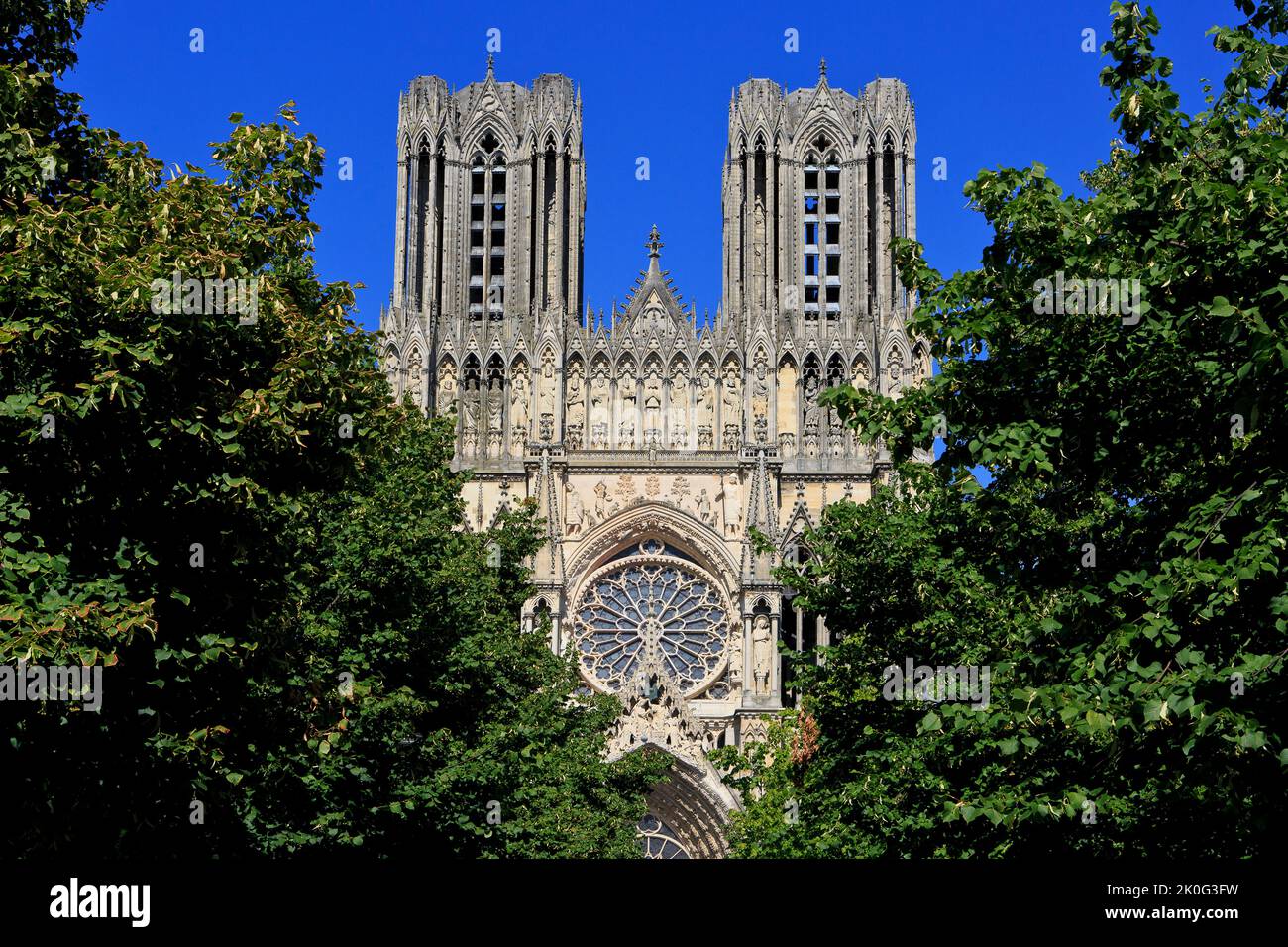 Facade of Reims Cathedral (a UNESCO World Heritage Site) in Reims ...
