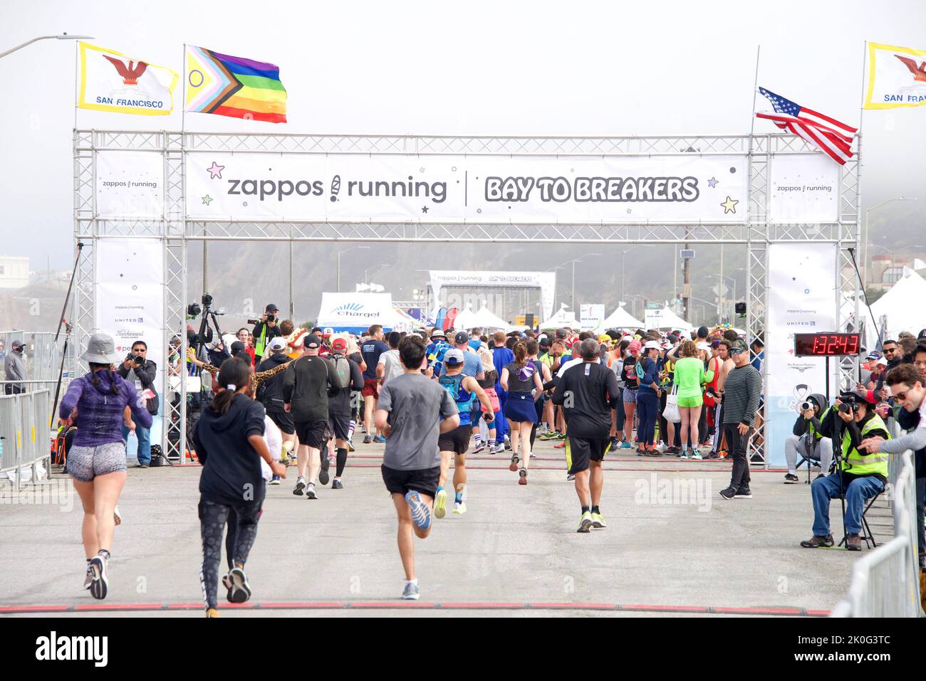 San Francisco, CA - May 15, 2022: Participants in the annual Bay to ...