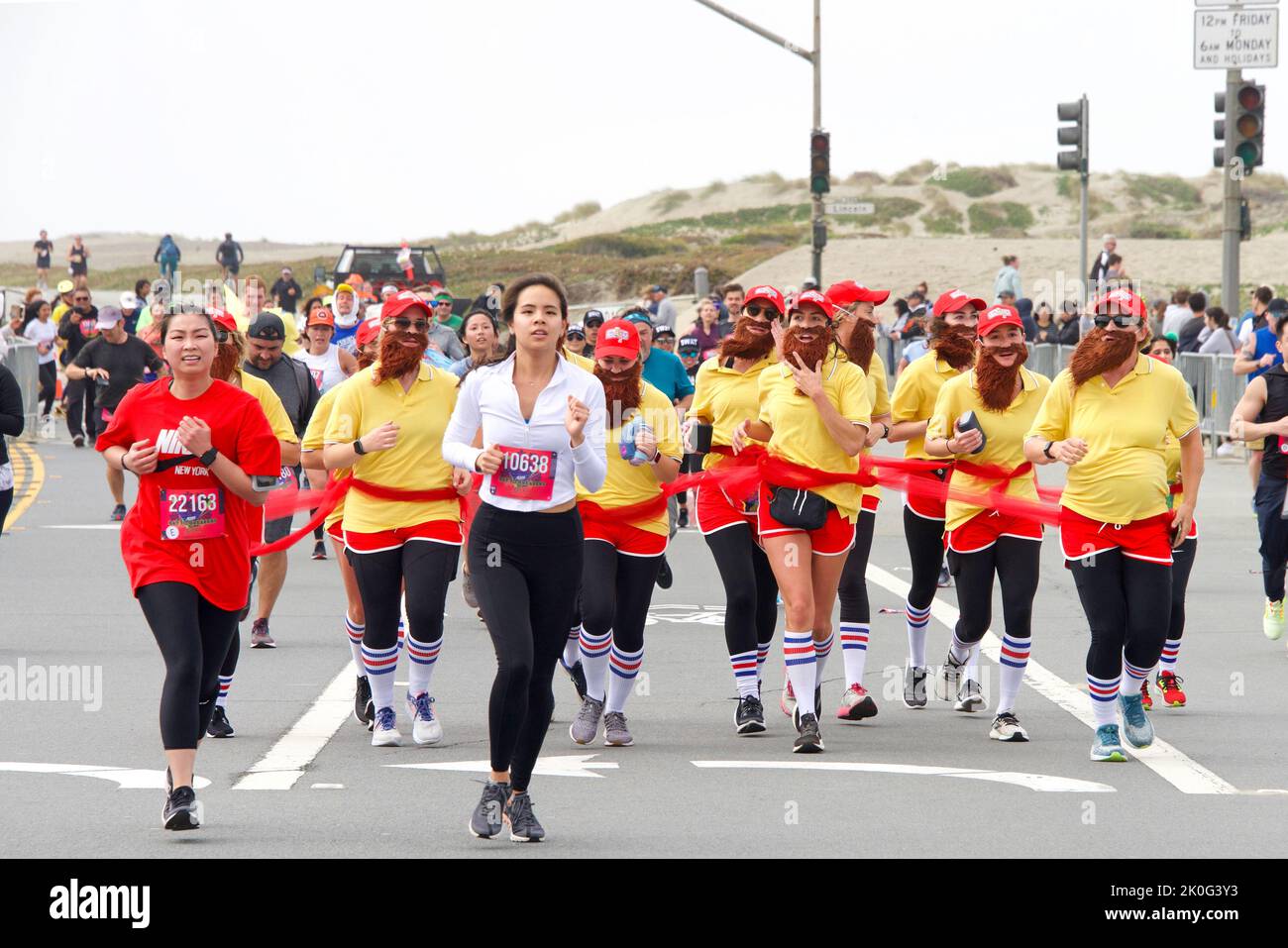 San Francisco, CA - May 15, 2022: Participants in the annual Bay to ...