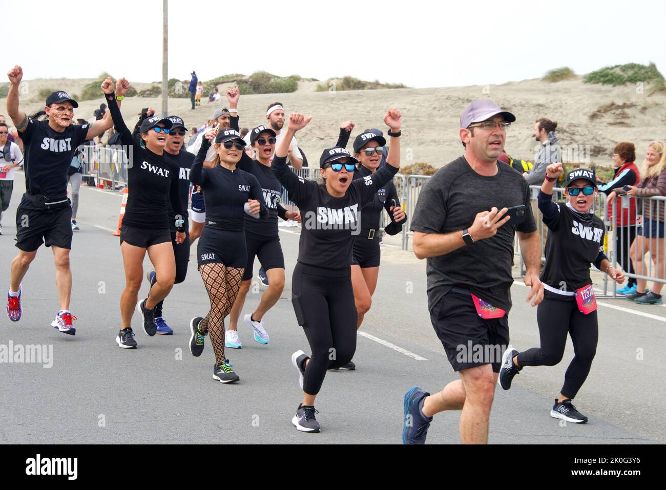 San Francisco, CA - May 15, 2022: Participants in the annual Bay to ...