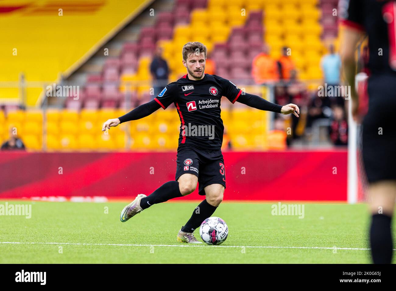 Farum, Denmark. 11th Sep, 2022. Anders Dreyer (36) of FC Midtjylland ...