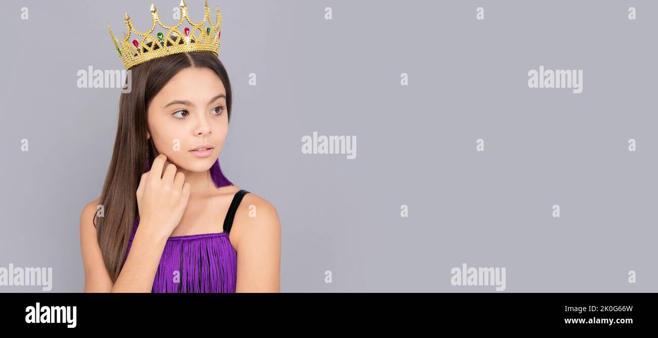 Beauty pronounced. Selfish girl wear crown. Pageant girl. Beautiful ...