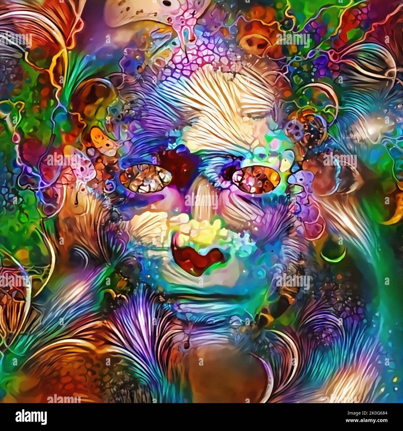 Vivid abstract face. 3D rendering Stock Photo - Alamy