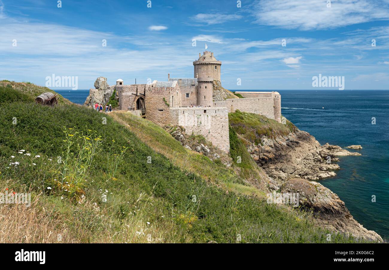 The tourist site of Fort la Latte (or the Castle of the Rock Goyon) on ...