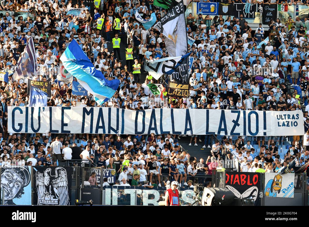 Lazio's supporters during football Serie A Match, Stadio Olimpico ...