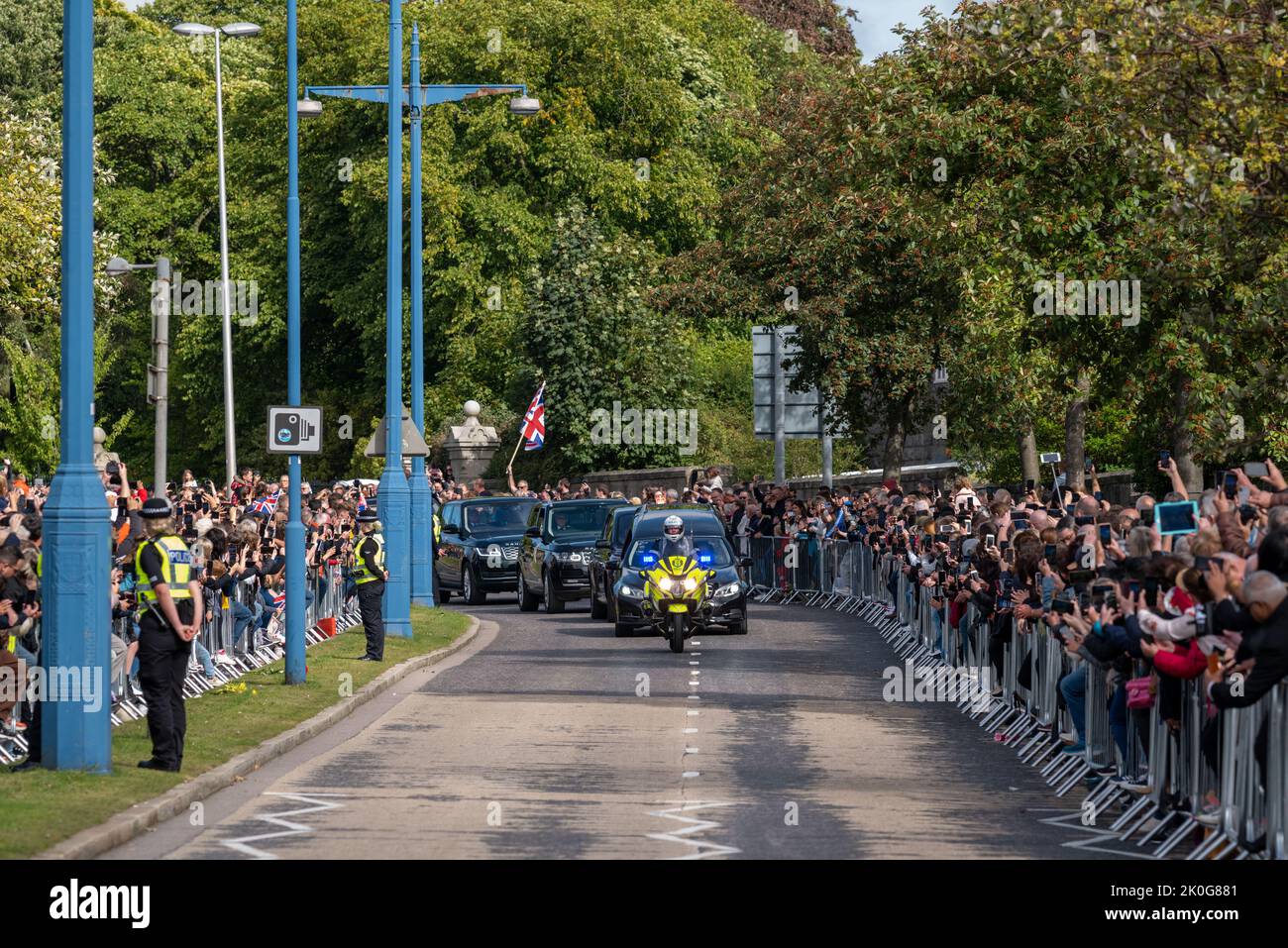 Aberdeen, UK. 11th Sep, 2022. This is Queen Elizabeth 11 cortege as she ...