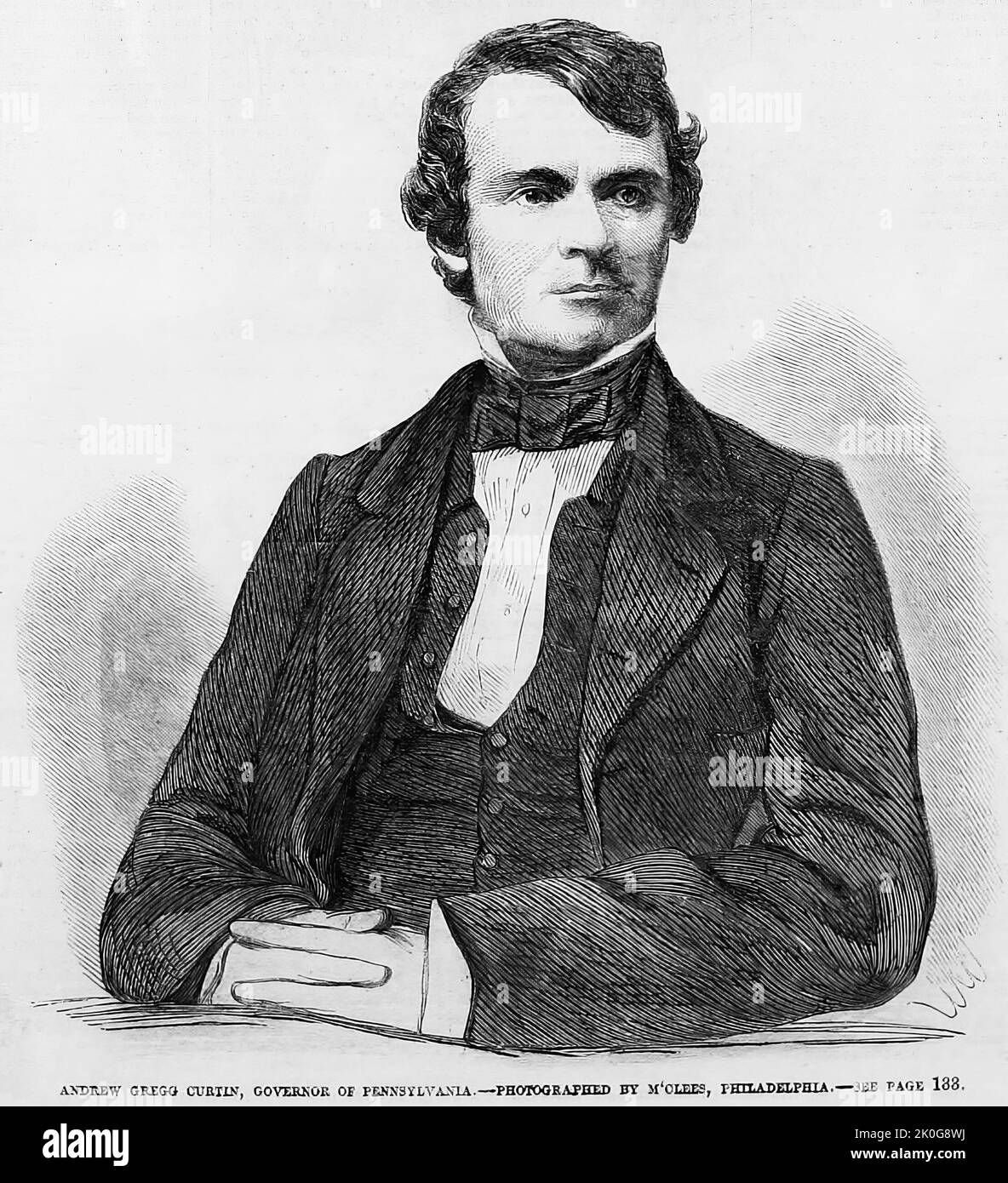 Portrait of Andrew Gregg Curtin, Governor of Pennsylvania. 1861. 19th ...