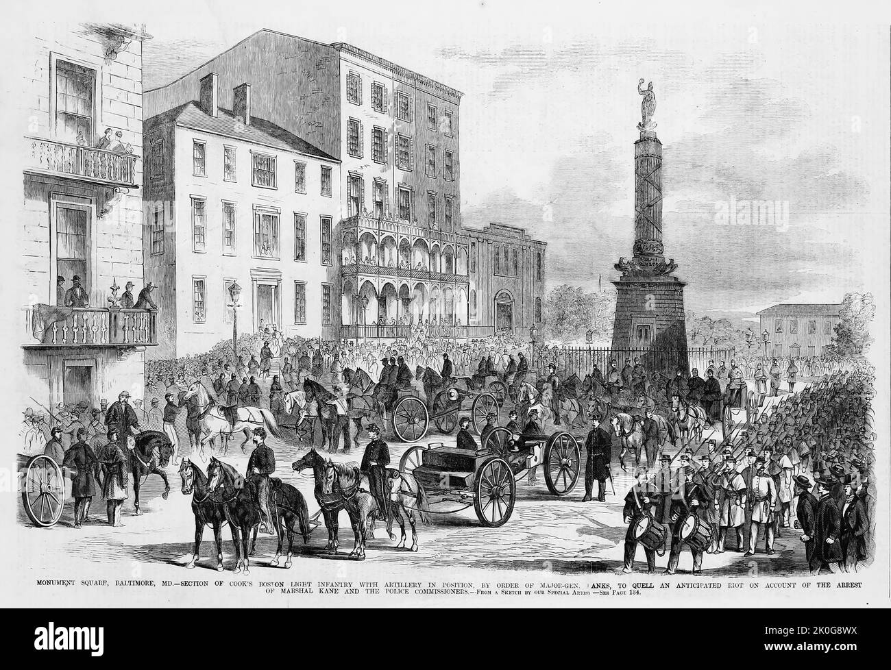 Monument Square, Baltimore, Maryland - Section of Cook's Boston Light ...