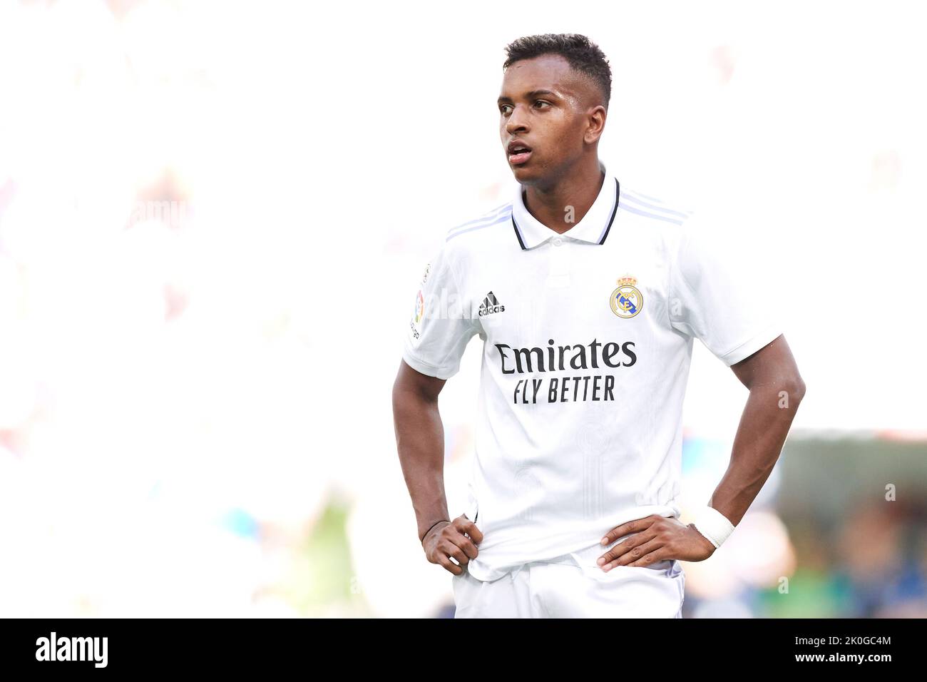 MADRID, SPAIN - SEPTEMBER 11: Rodrygo Goes of Real Madrid CF looks on ...