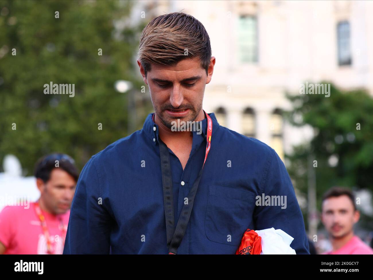 Belgian goalkeeper Thibaut Courtois pictured during the final stage of ...