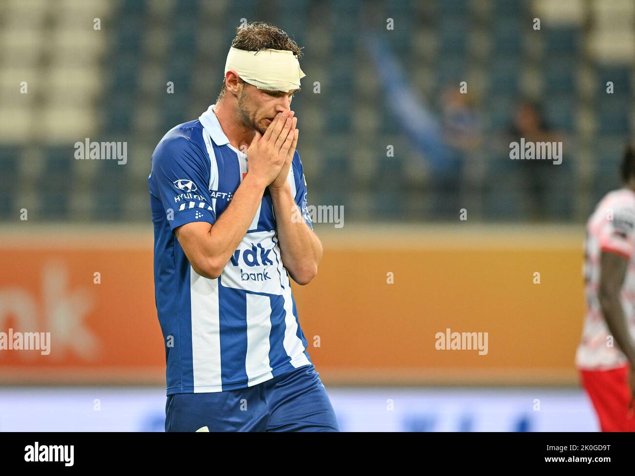 Gent's Hugo Cuypers looks dejected during a soccer match between KAA Gent and SV Zulte Waregem ...