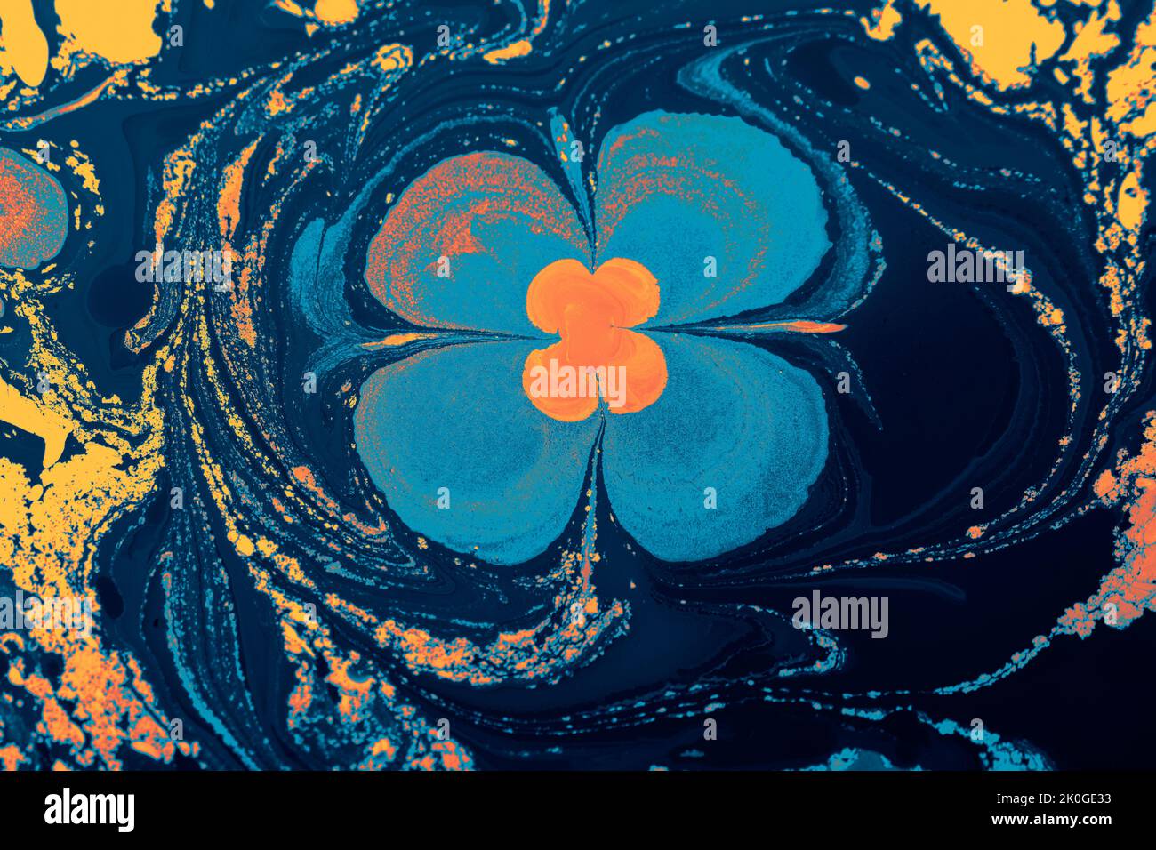 Abstract ebru cover art. Floral Ebru marbling texture background design ...