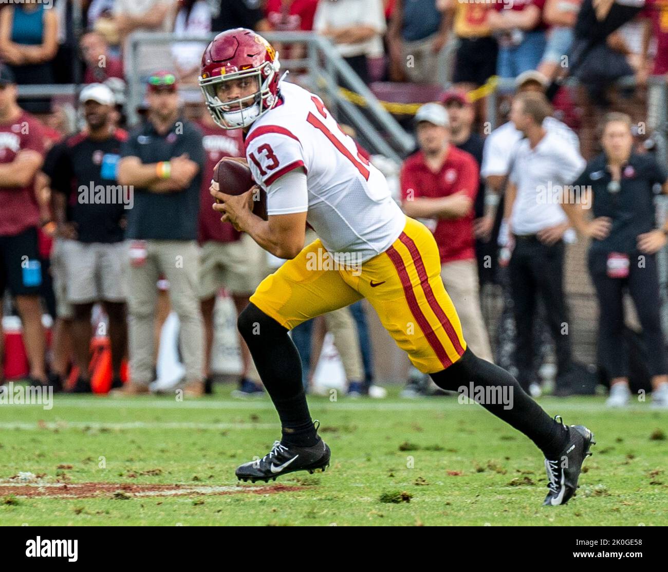 Stanford Stadium. 10th Sep, 2022. CA U.S.A. USC quarterback Caleb ...