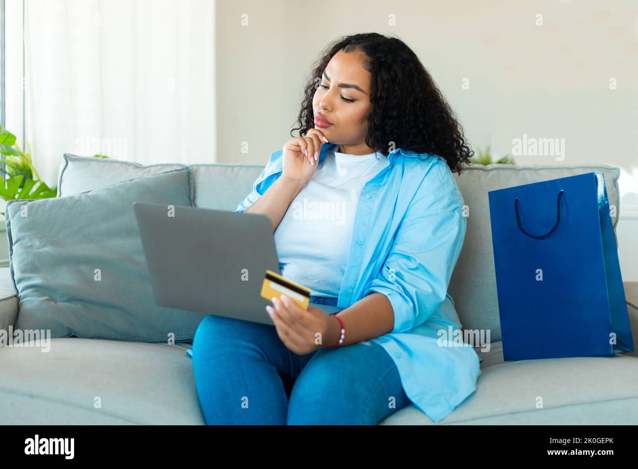 Shopping fashion concept thoughtful hi-res stock photography and images ...