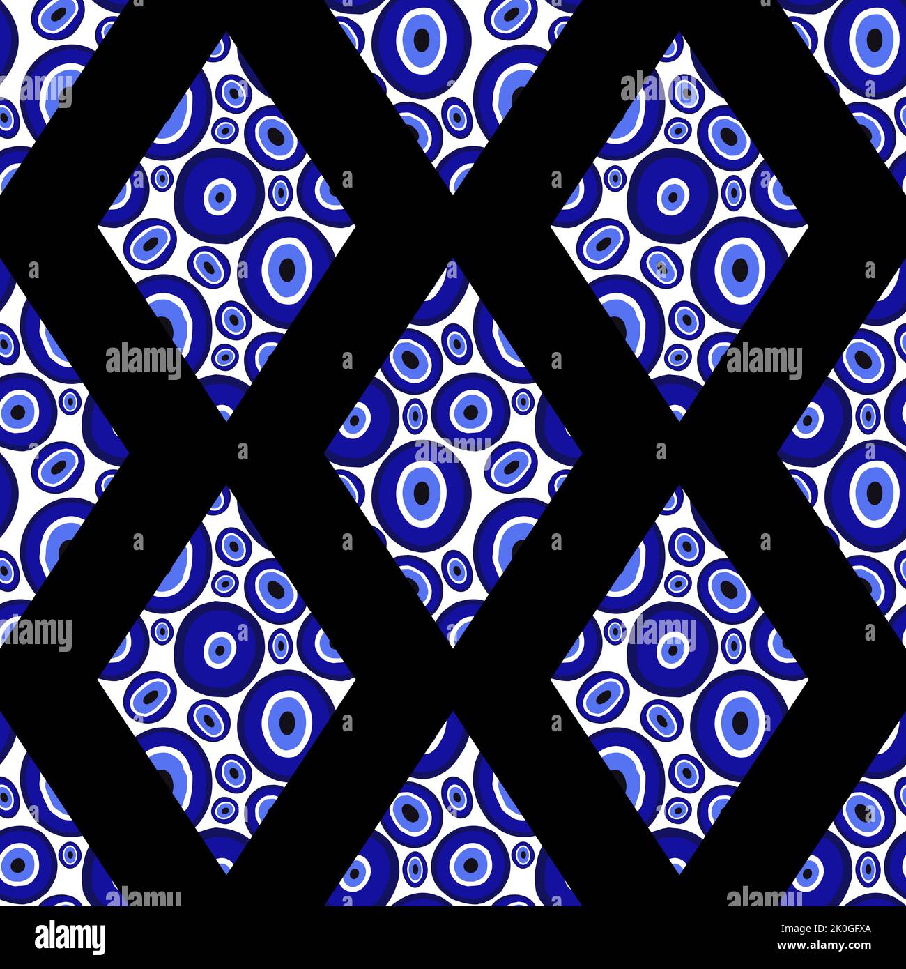 Polka dots seamless amulet evil eyes turkeys pattern for wrapping paper ...