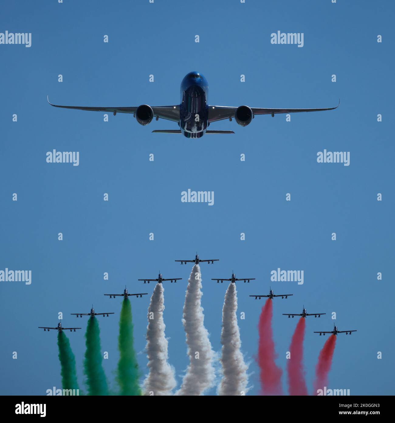 Monza, Italy. 11th Sep, 2022. Jets of the Italian Air Force's Frecce ...