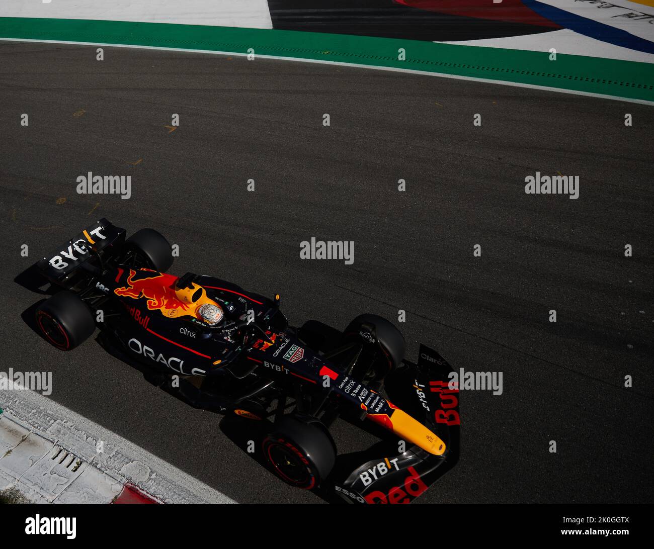 Monza, Italy. 11th Sep, 2022. Max Verstappen of Red Bull drives during ...